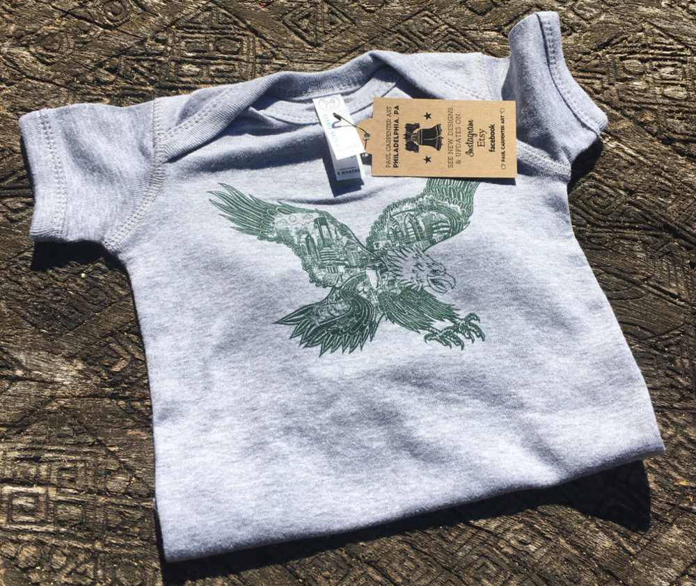 EAGLE SKYLINE ONESIE – Shop Paul Carpenter Art