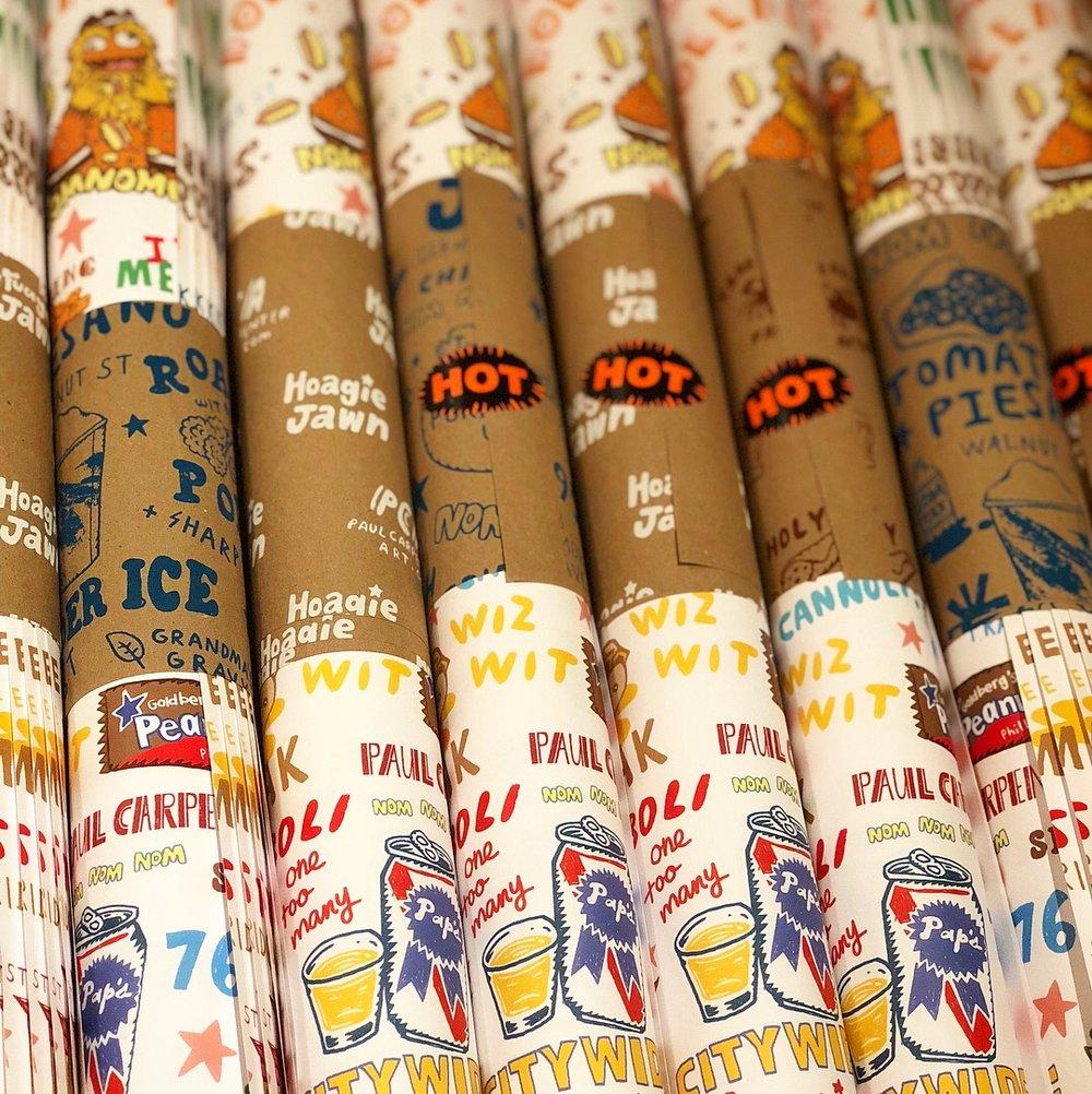 PHILLY PHOOD THEMED WRAPPING PAPER (5PACK) – Shop Paul Carpenter Art