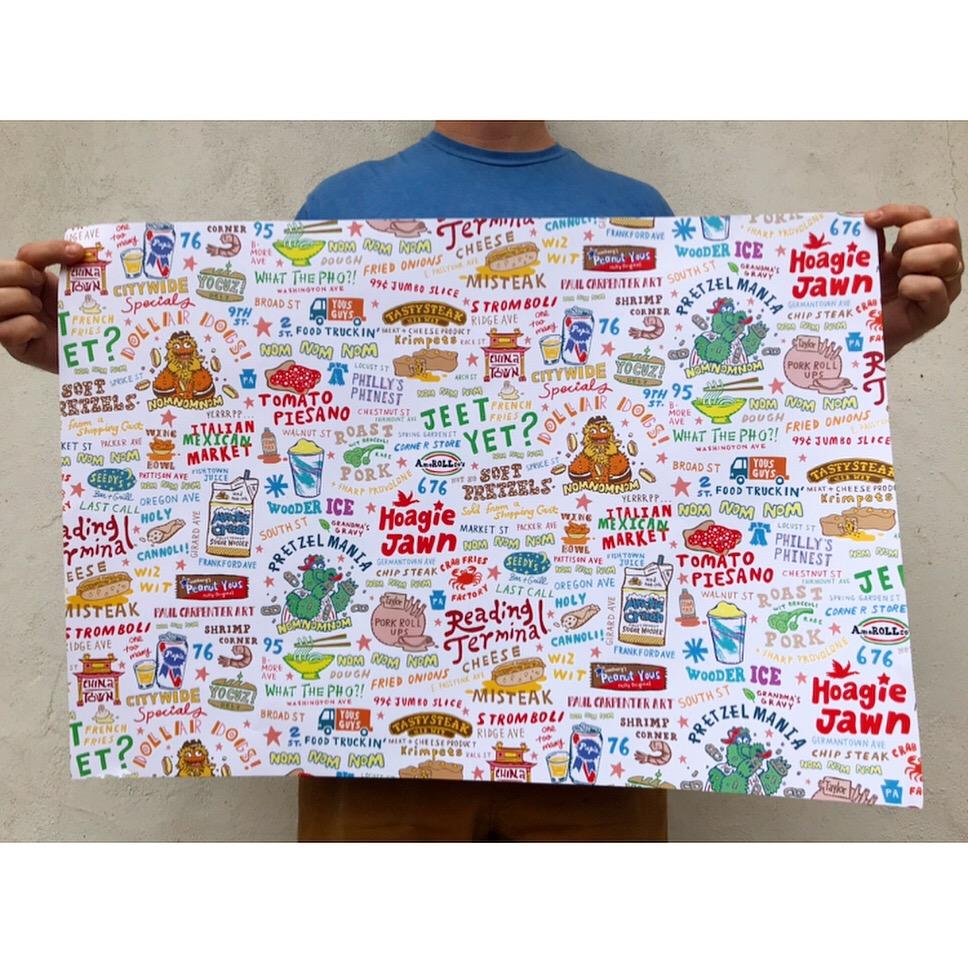 PHILLY PHOOD THEMED WRAPPING PAPER (5PACK) – Shop Paul Carpenter Art